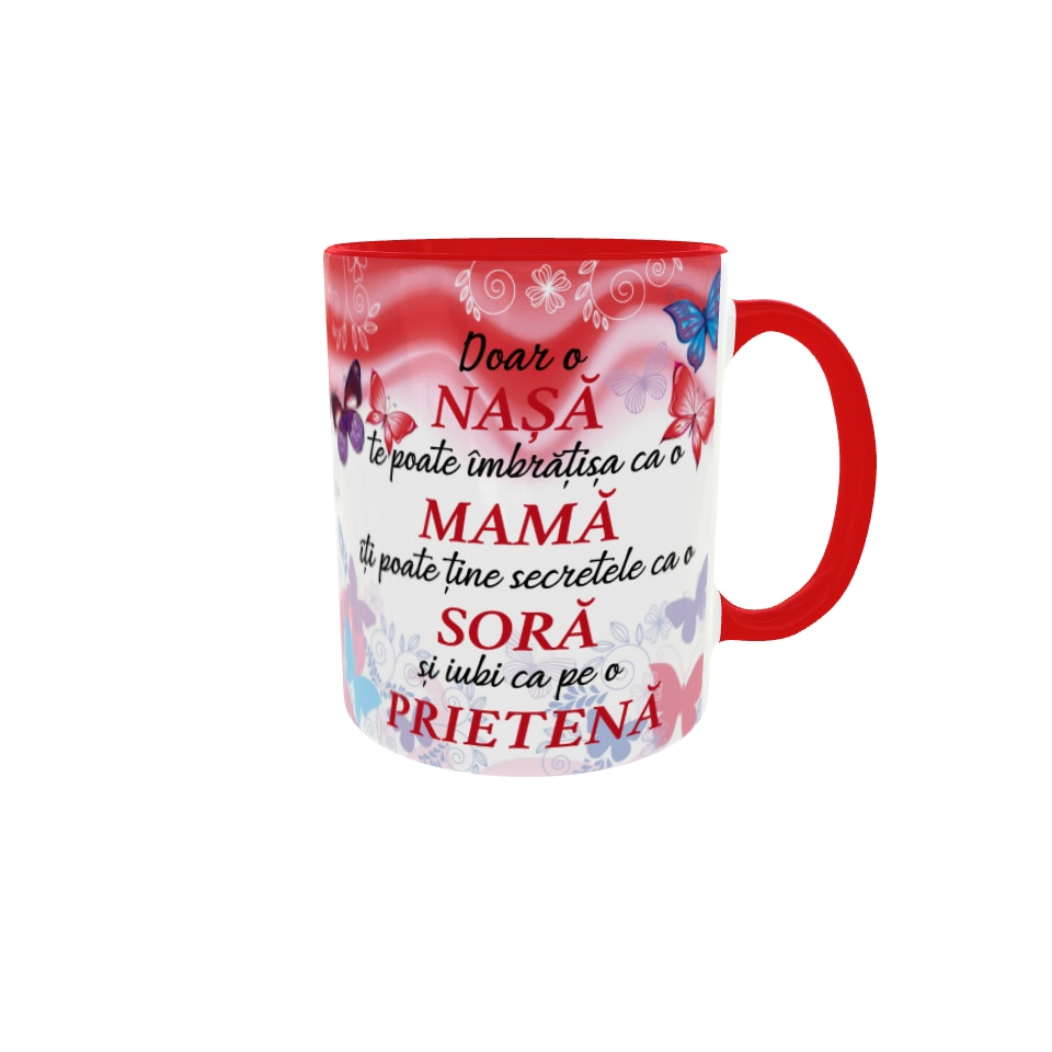 Cana gift shop personalizata cu mesaj, Doar o nasa, din ceramica, 330ml ...