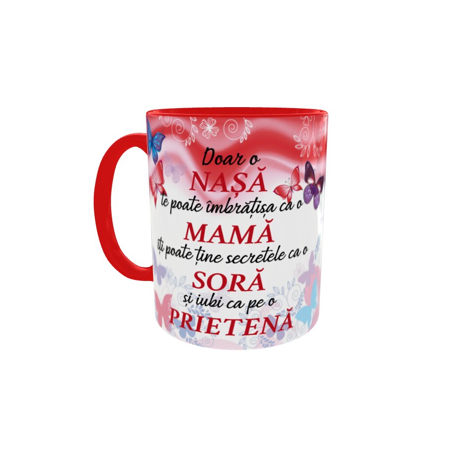 Cana gift shop personalizata cu mesaj, Doar o nasa, din ceramica, 330ml ...
