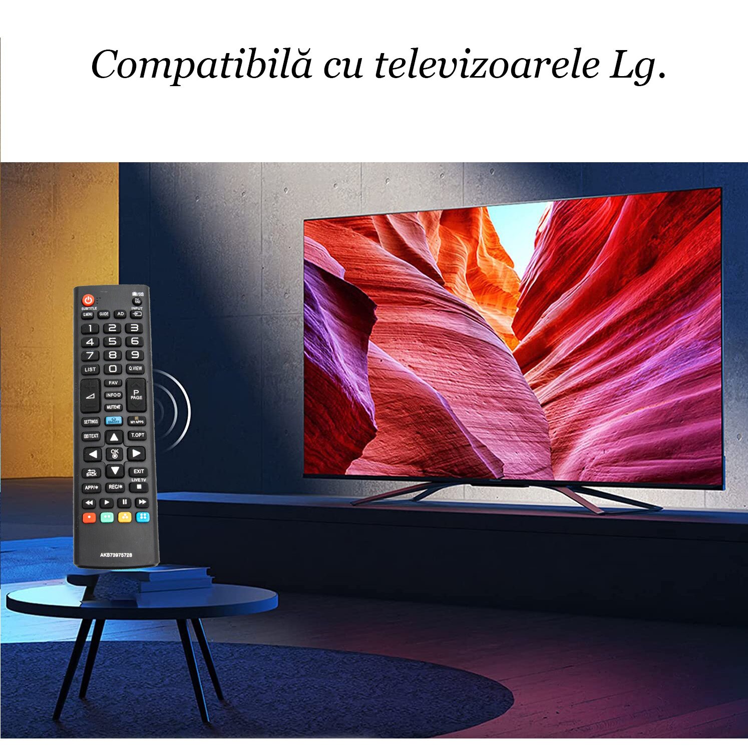 Telecomanda TV, Compatibila LG, AKB73975728, smart cu My apps, neagra, bateriile incluse - eMAG.ro