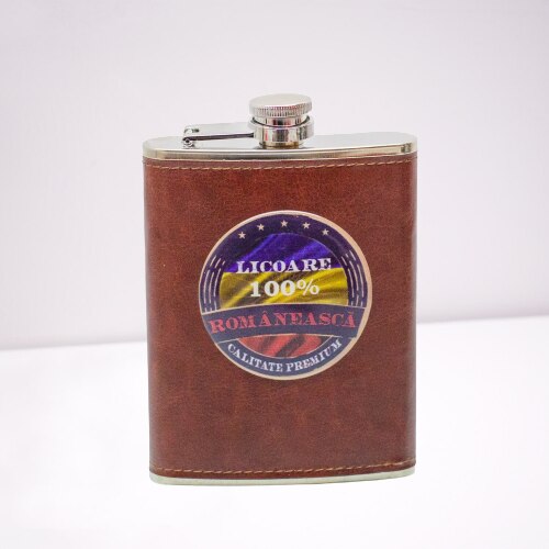 Plosca otel inoxidabil, Licoare 100% romaneasca, Poem Design, 200 ml ...