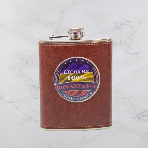 Plosca otel inoxidabil, Licoare 100% romaneasca, Poem Design, 200 ml ...