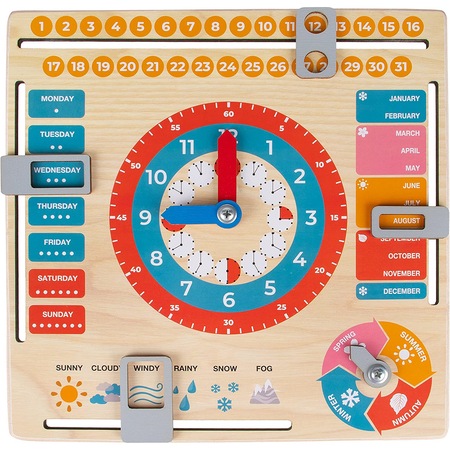 Jucarie educativa, ceas calendar pentru copii, din lemn - eMAG.ro
