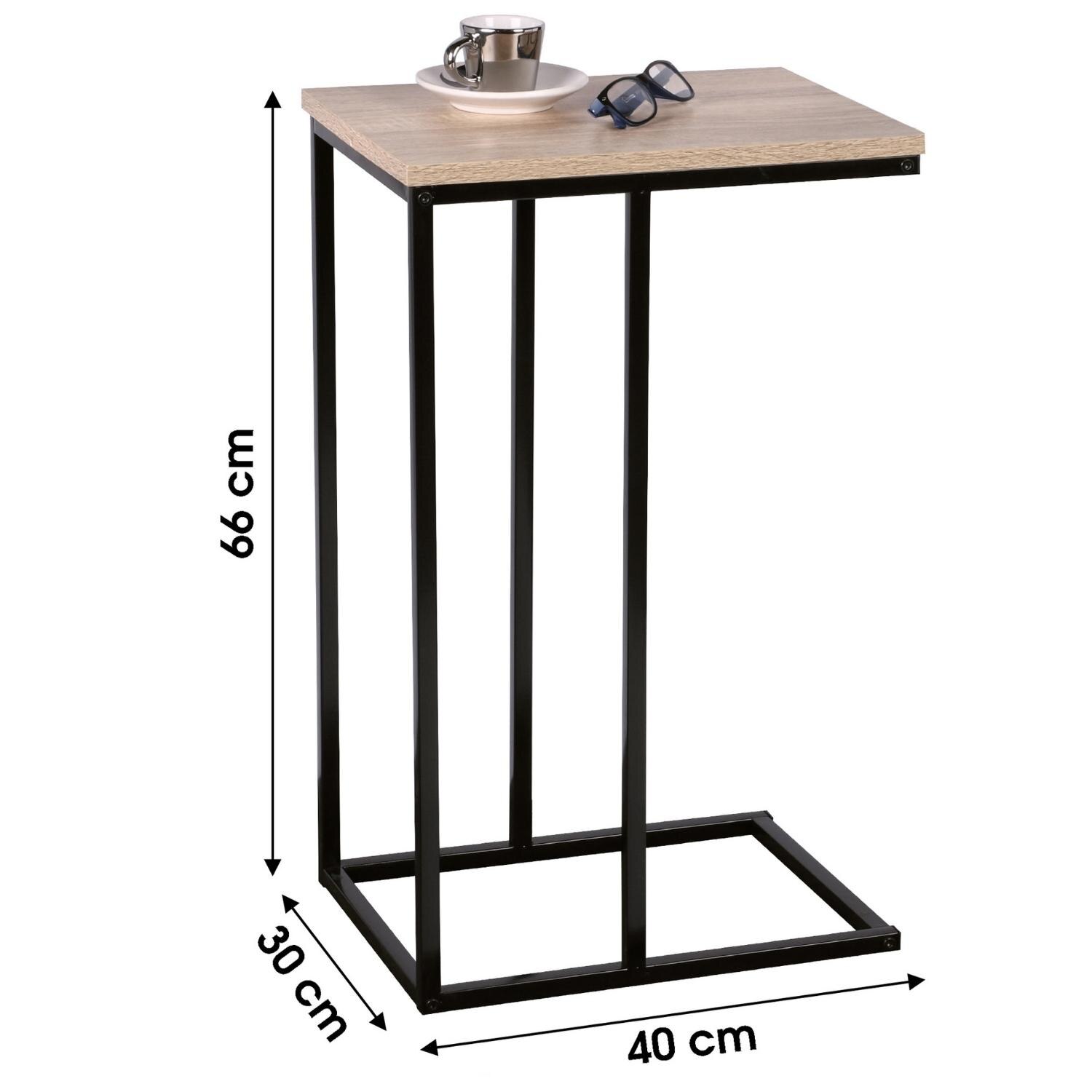 Masuta laterala, metal si lemn, 30x40x66 cm, Colorado - eMAG.ro