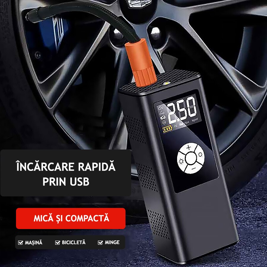 Pompa aer multifunctionala, Electrica, Umflare rapida, Compresor masina ...