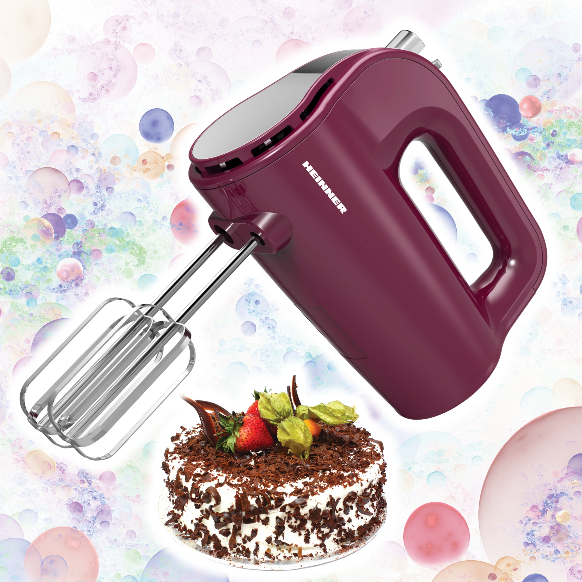 Ръчен миксер Heinner Charm HM-350BGL, 350W, 5 Скорости, Иноксови ...