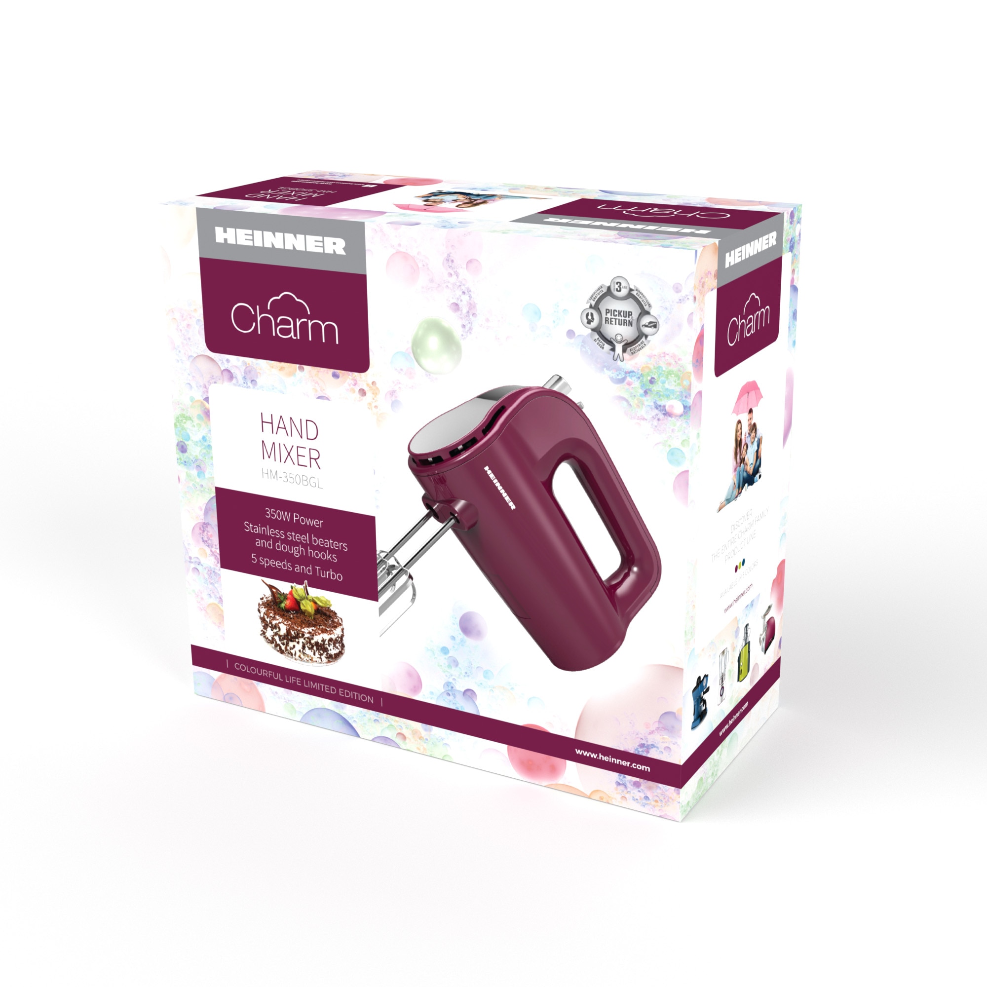 Heinner Charm HM-350BGL kézi mixer, 350 W, 5 sebesség, rozsdamentes ...