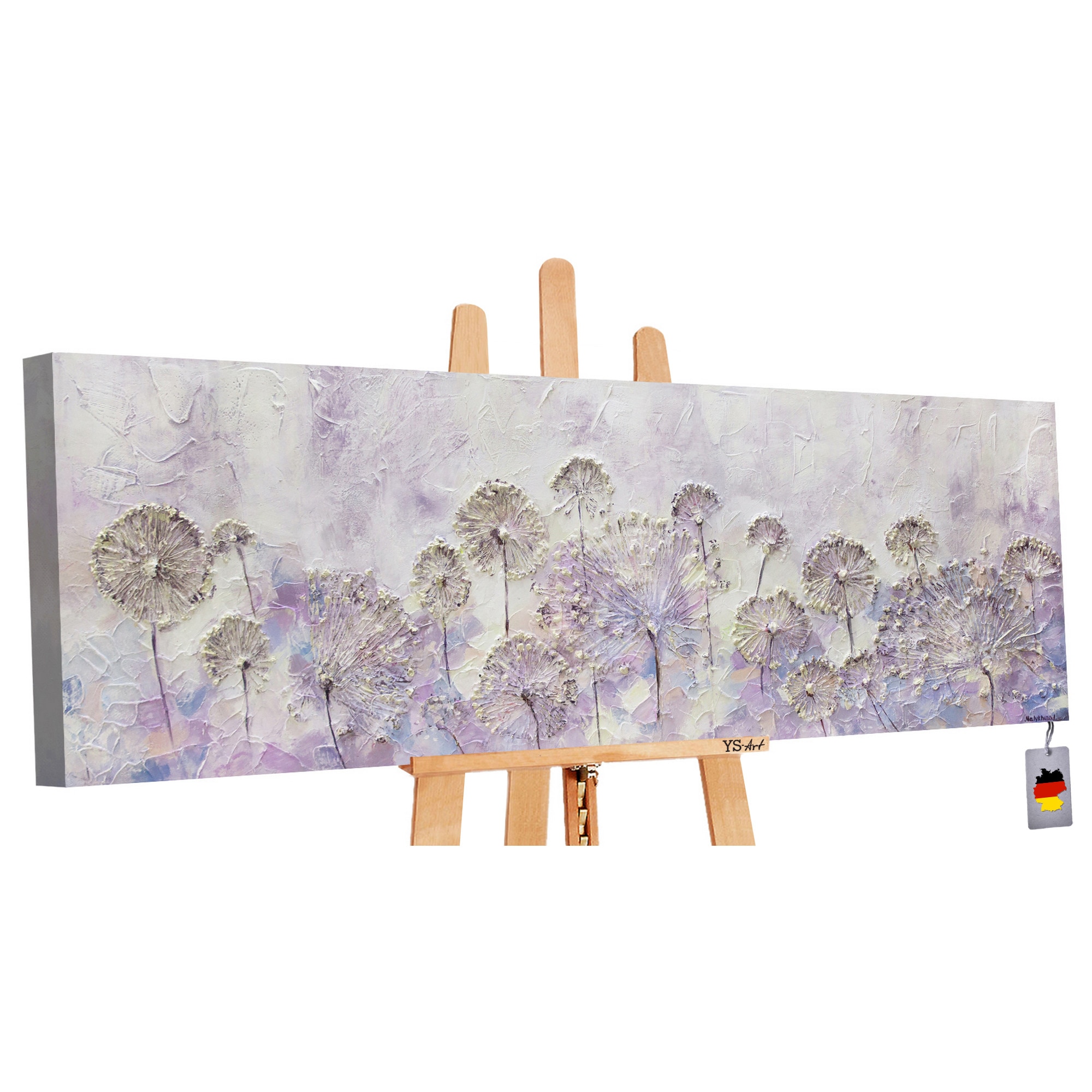 Tablou pictat manual Flori "Primavara devreme" 150x50cm - eMAG.ro