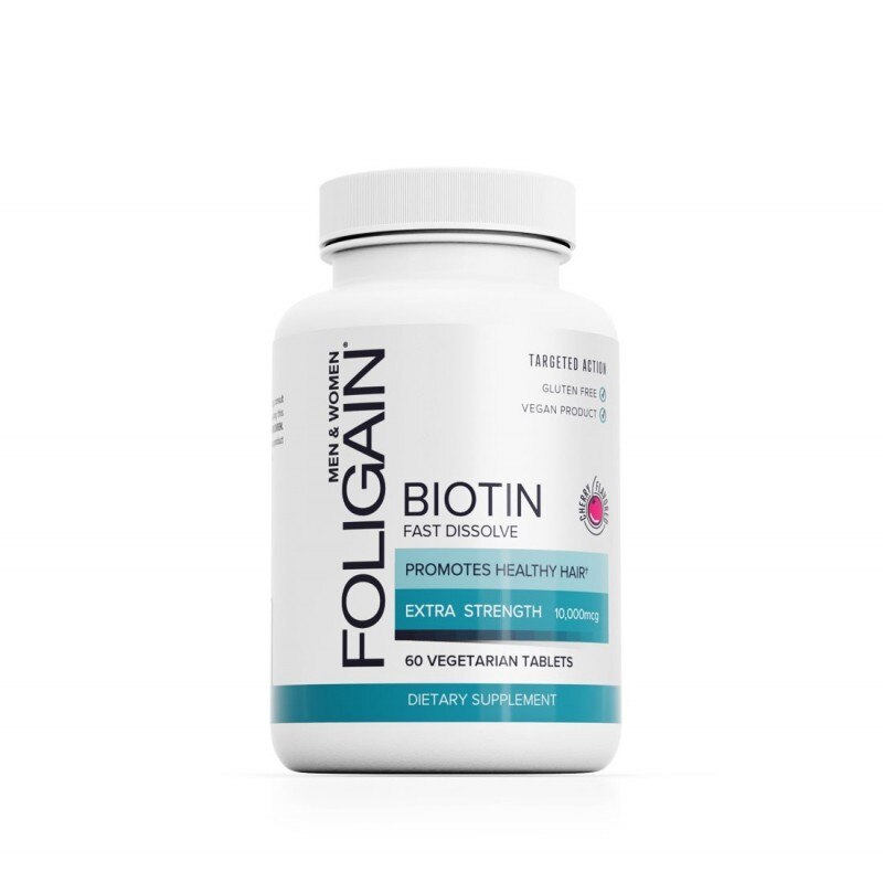 Foligain Biotina Regenerare Par 10,000mcg cu dizolvare rapida (aroma de ...