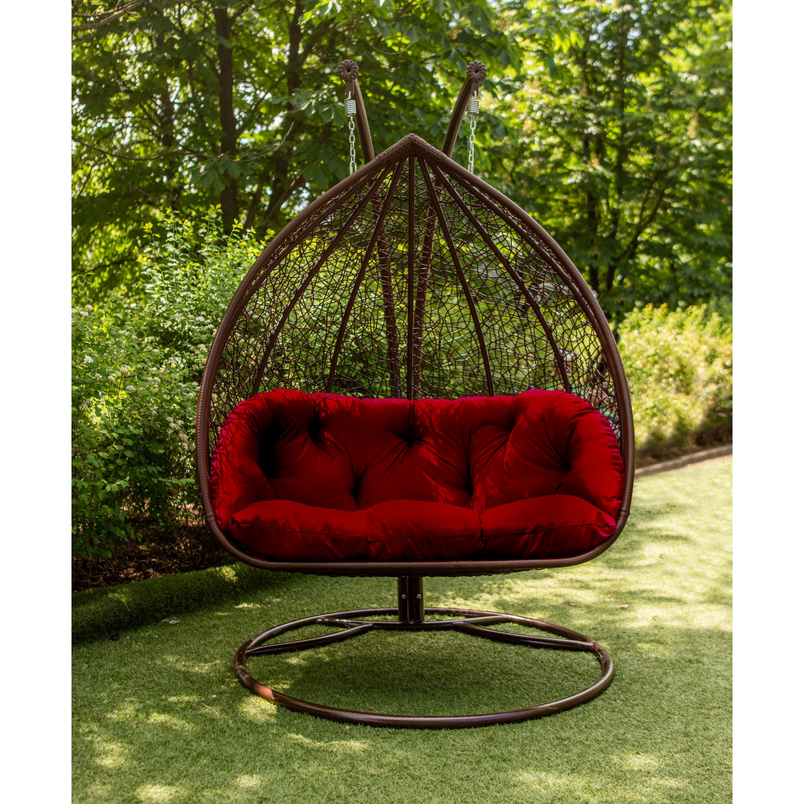 Fotoliu dublu de gradina din ratan sintetic, model DABL, maro - eMAG.ro