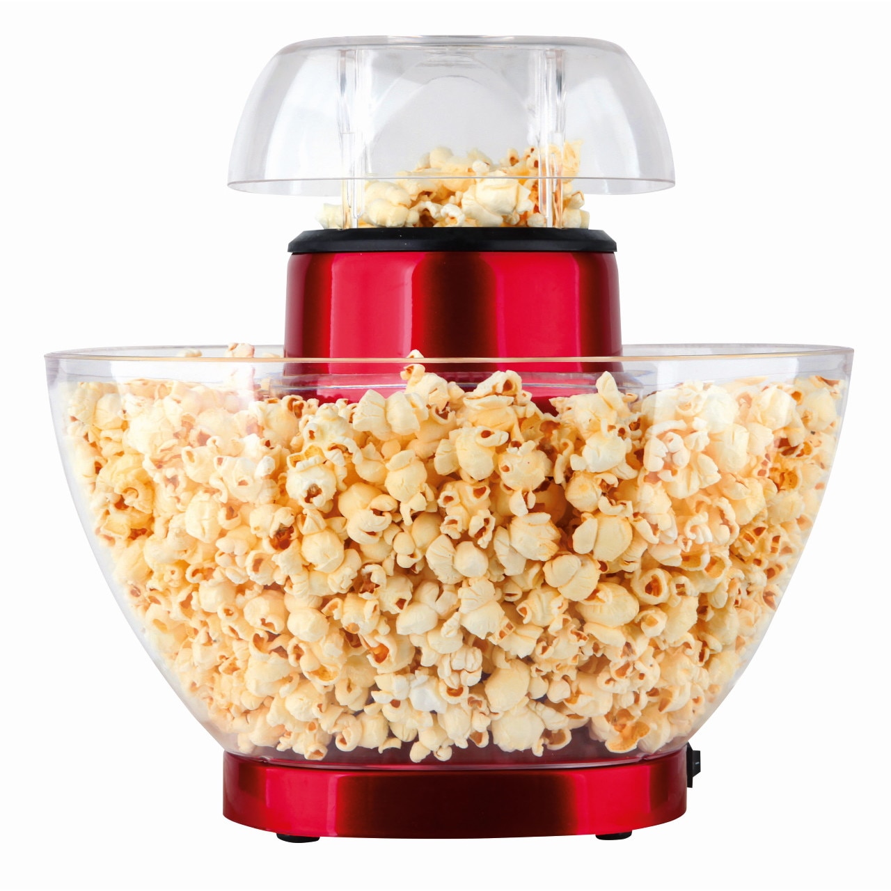 Aparat de facut popcorn, Guzzanti, Plastic/Aluminiu, Rosu/Transparent ...