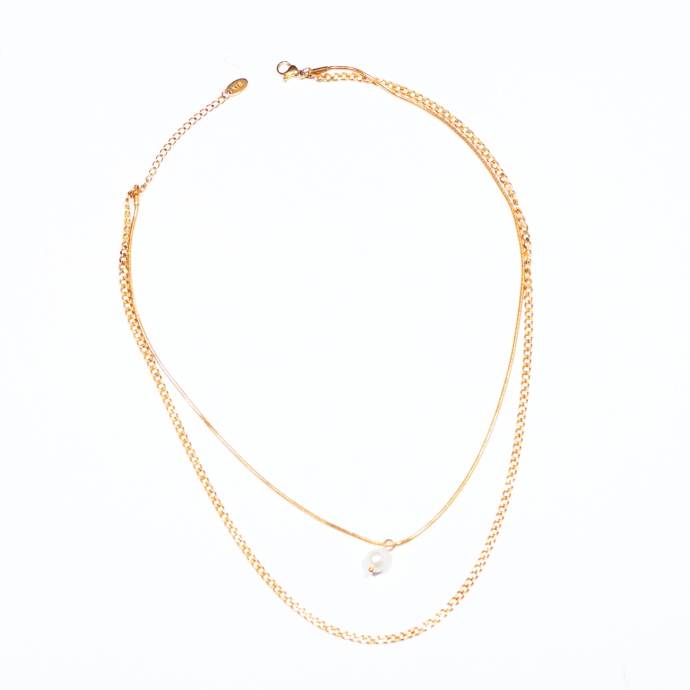 Colier dublu dama, SOOYE, Otel/Titan, Auriu - eMAG.ro