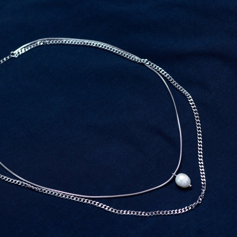 Colier dublu dama, SOOYE, Otel/Titan, Argintiu - eMAG.ro