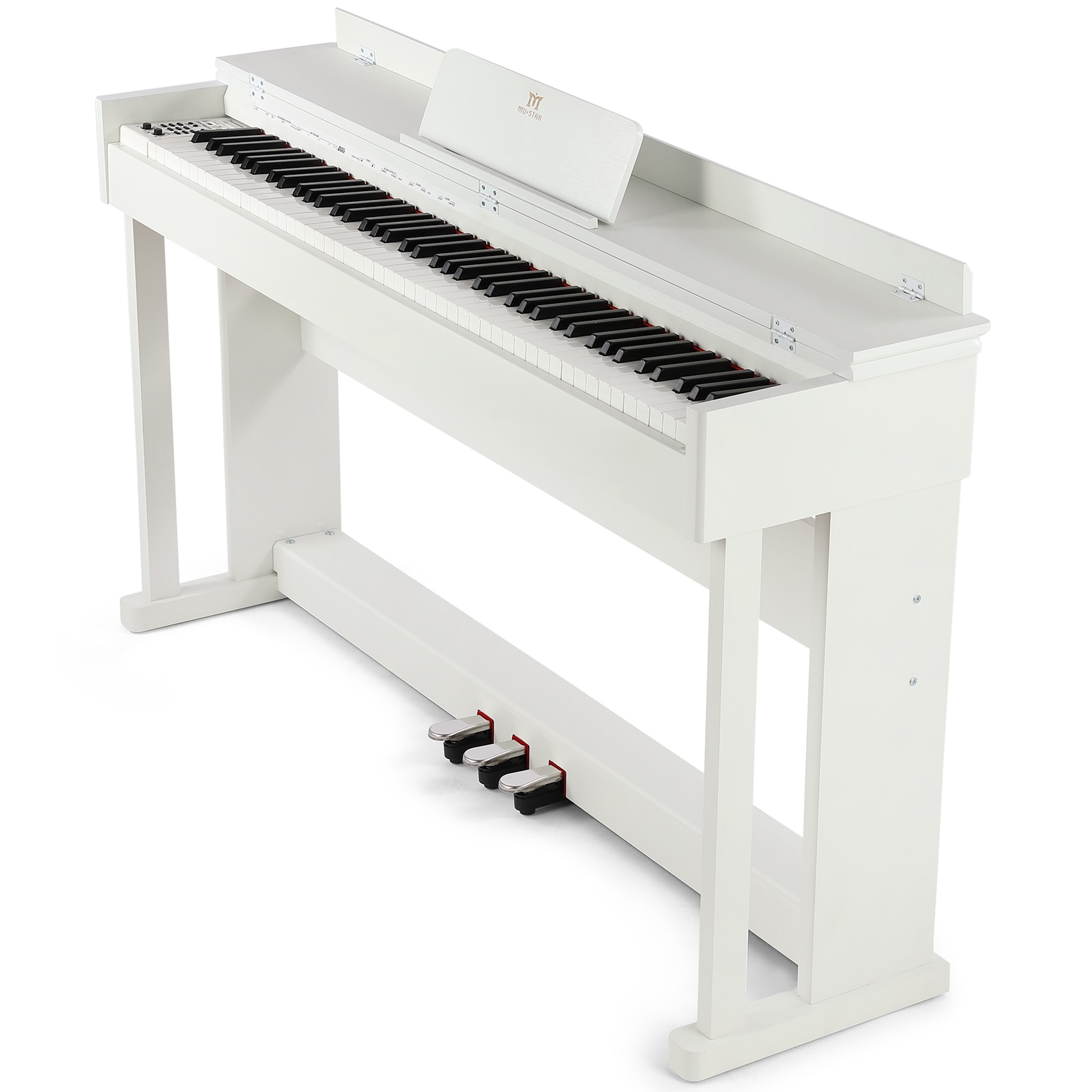 Pian, Mustar, 88 Clape, Digital, Alb,3 Adaptor Pedala, 2 Porturi Pentru ...