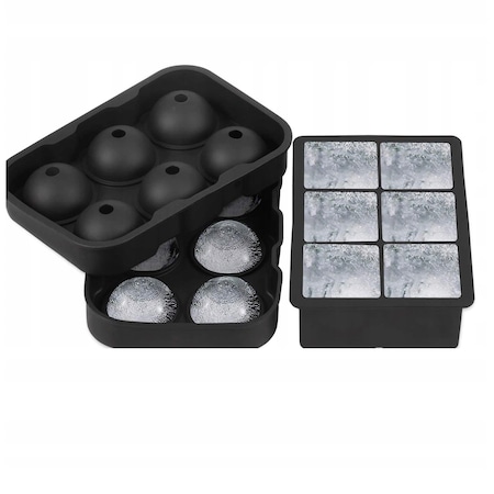 Forma cuburi/sfere gheata, Silicon, Negru - eMAG.ro