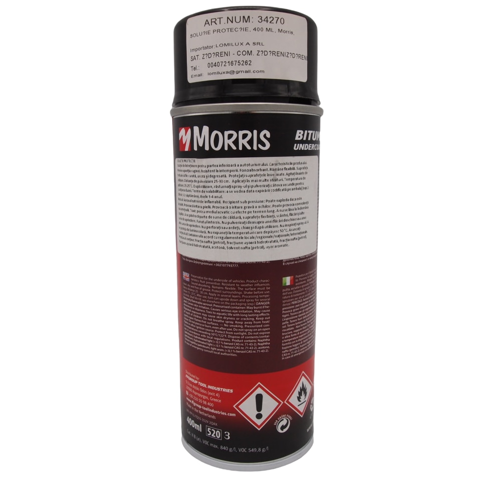 Spray profesional pe baza de bitum pentru protectia masinii, Morris ...