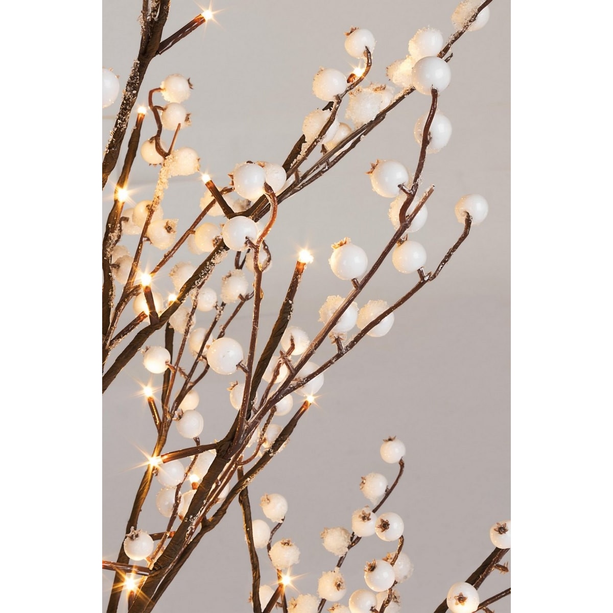 Decoratiune luminoasa copac maro fructe albe cu leduri Glow Ø 45x90 cm ...