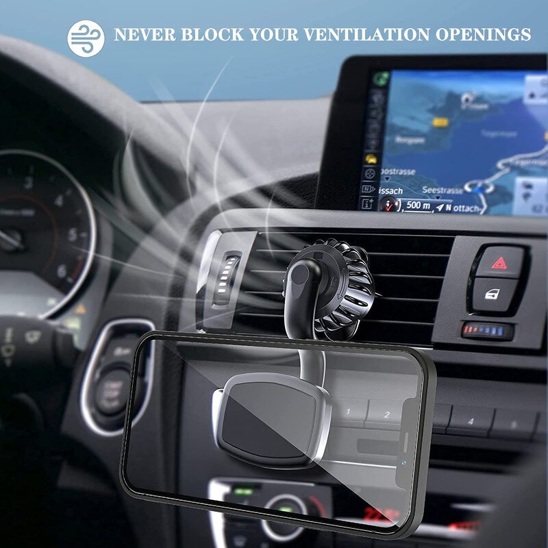 Suport telefon pentru masina, IFUFR, Prindere in grila, Rotire 360 ...