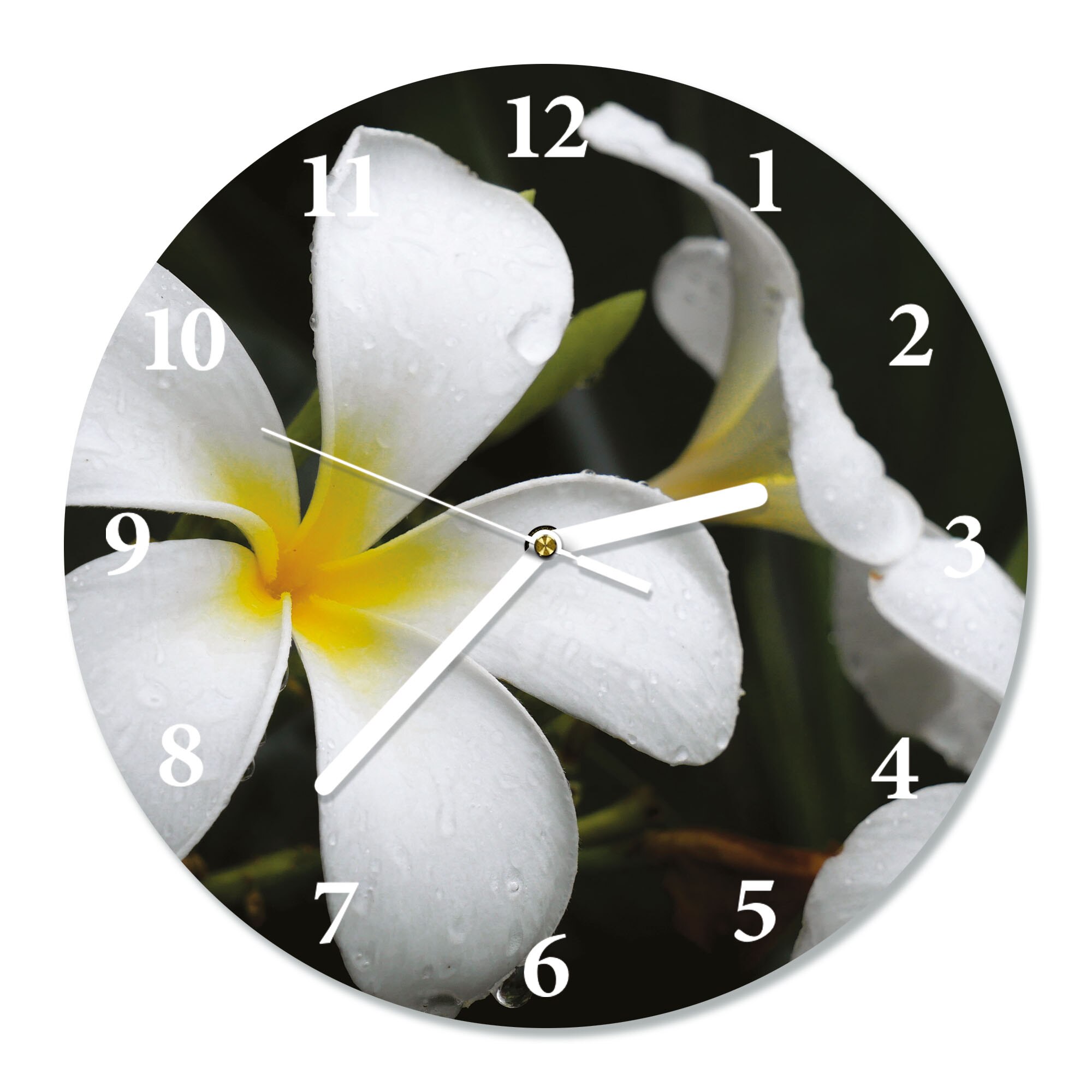 Ceas de perete, Cosy Planet, Model floare alba, PVC, 30x30 cm ...