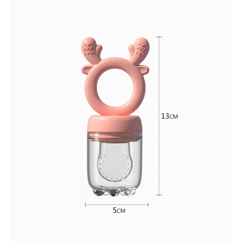 Залъгалка за въвеждане на бебешка твърда храна Yhj Моларна функция мек силикон 13x5 Розова