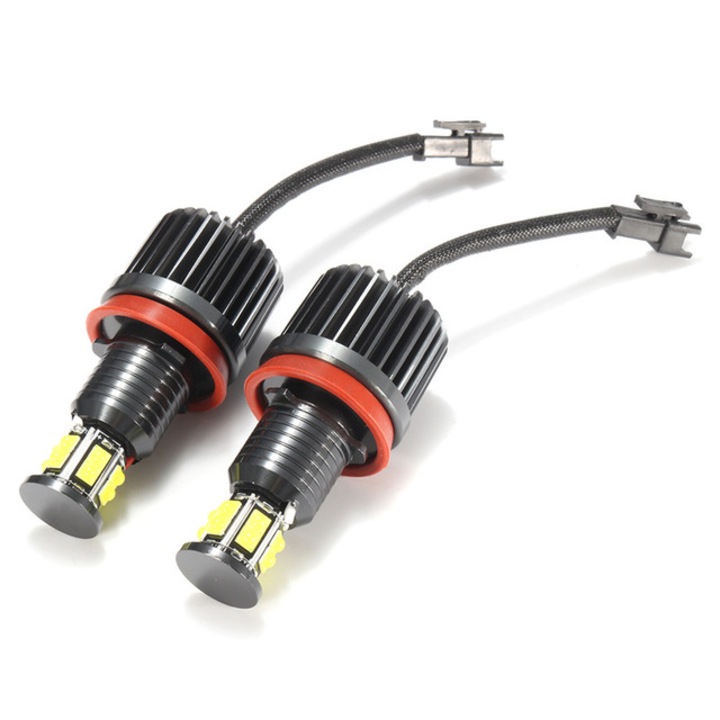 Set 2 Becuri Led Marker 120w H8 LED Angel 6000k Bmw E82, E90, E92, E60 ...