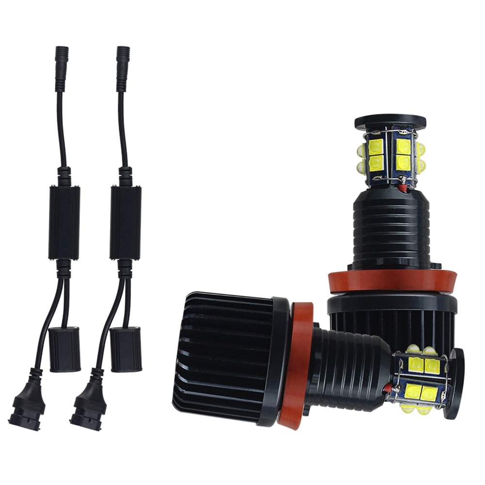 Set 2 Becuri Led Marker 120w H8 LED Angel 6000k Bmw E82, E90, E92, E60 ...
