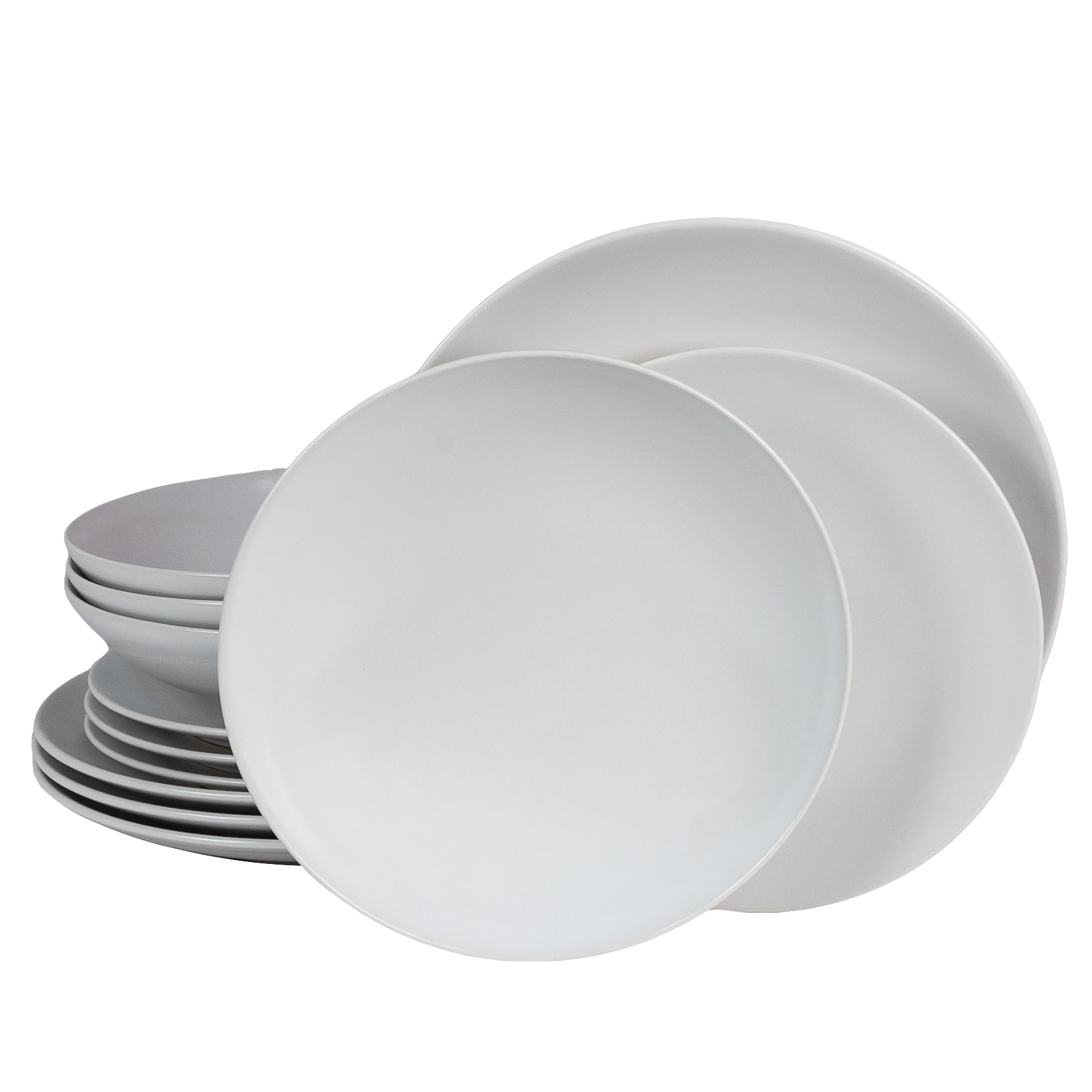 Set farfurii 12 piese, pentru 4 persoane, Snow, Cesiro, Alb Mat - eMAG.ro