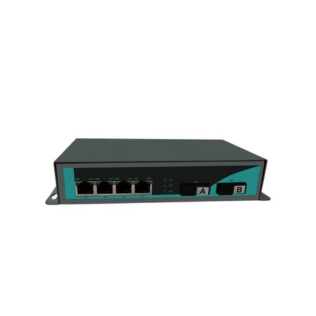 Switch POE 4 Porturi 100MB 2 Porturi Optice A, B - eMAG.ro
