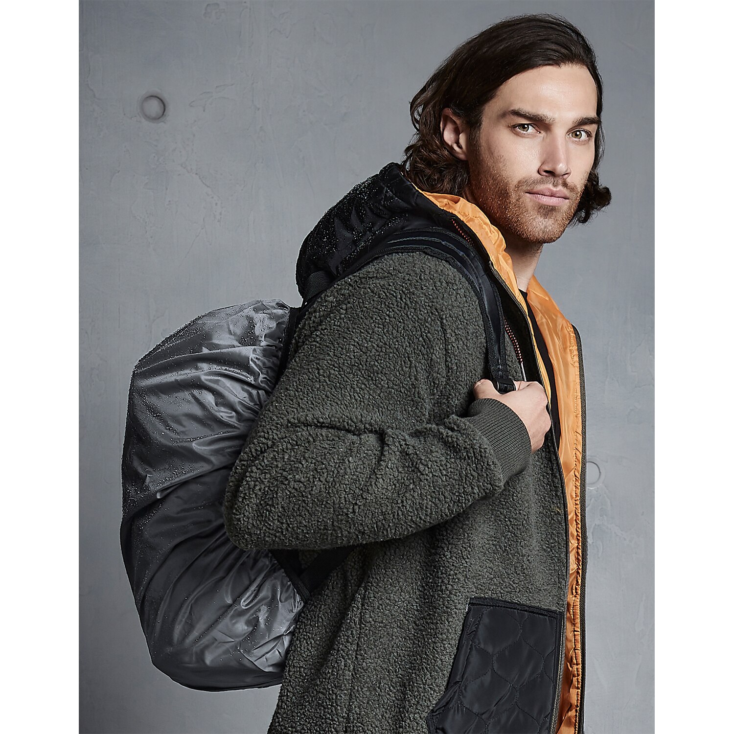 Husa impermeabila pentru rucsac, universala, 31 x 48 x 20 cm, gri - eMAG.ro