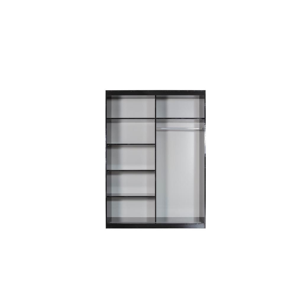 Dulap Oscar Cu Oglinda, 150x208x61cm, Culoare Negru / Argintiu - eMAG.ro