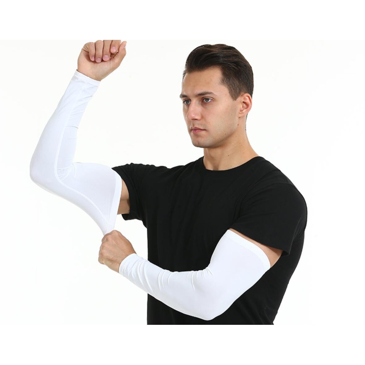 Set 4 maneci protectie UV, PARAFASA, Matase, 37 cm, Alb - eMAG.ro