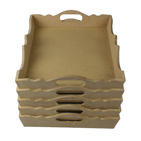 Set tava lemn MDF, 5 bucati, Woodpro, 34x24x6 cm - eMAG.ro