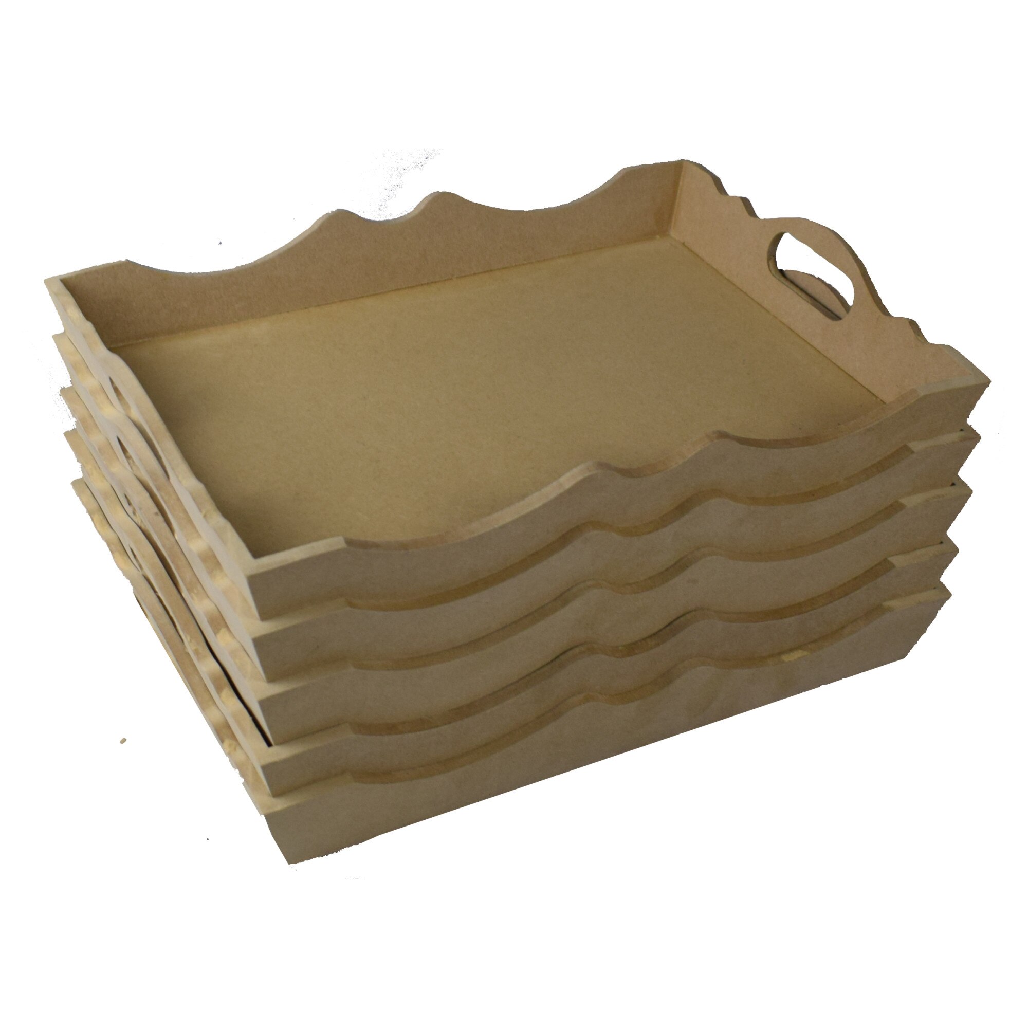 Set tava lemn MDF, 5 bucati, Woodpro, 34x24x6 cm - eMAG.ro