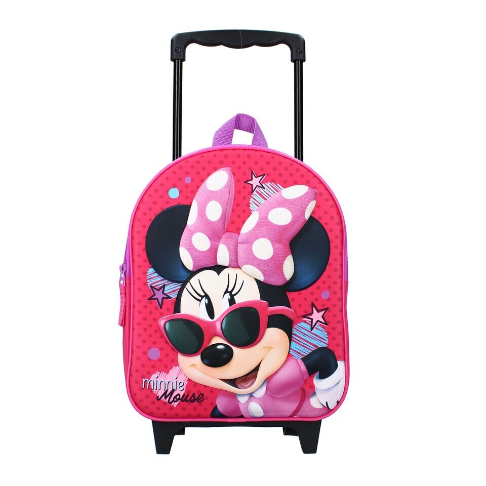 Troler poliester, Minnie Mouse, 3D, roz, 32 x 11 x 26 - eMAG.ro