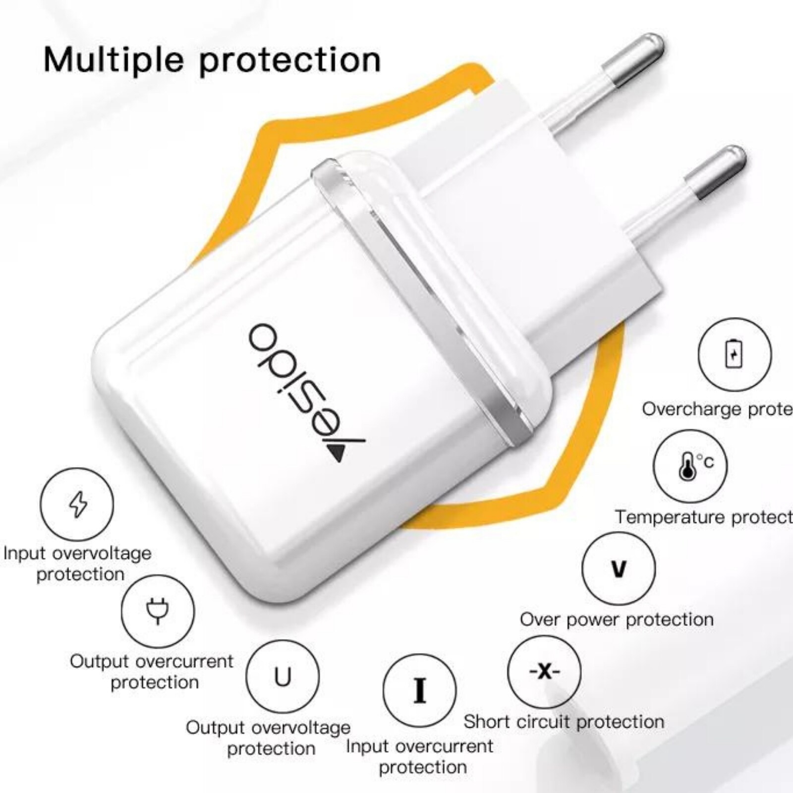 Зарядно Yesido YC26 букса, 2 порта и micro USB кабел, бяло - eMAG.bg