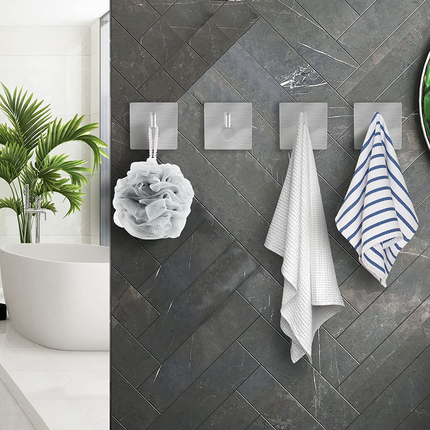 Set 6 carlige de prosoape, NUODWELL, Potrivit pentru baie, coridor ...