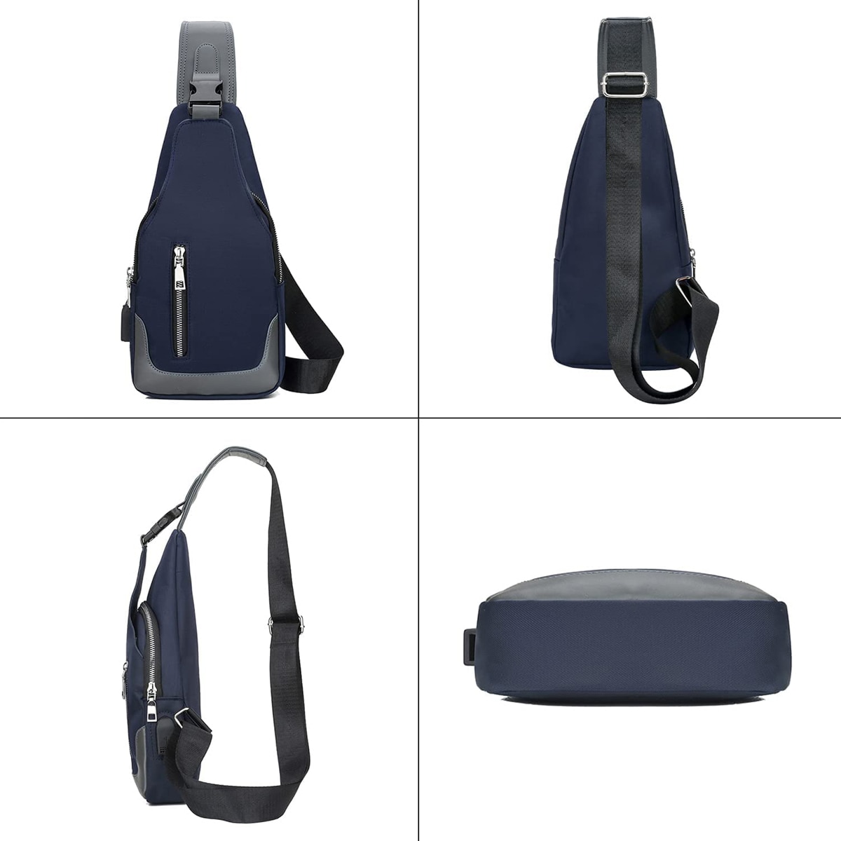 Geanta de umar barbati, GOGOU, Poliester/Panza, 31x16x6cm, Albastru ...