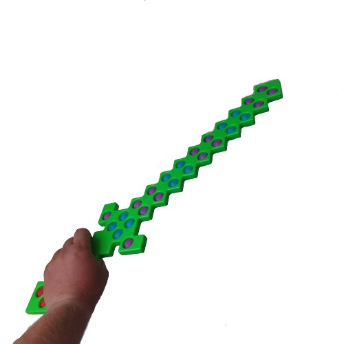 Sabie Minecraft POPIT, cu sunet si lumini pentru copii, Verde - eMAG.ro