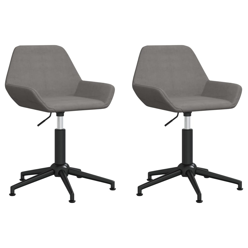 Scaune de bucatarie pivotante, 2 buc., gri deschis, catifea, 50x51x(75 ...
