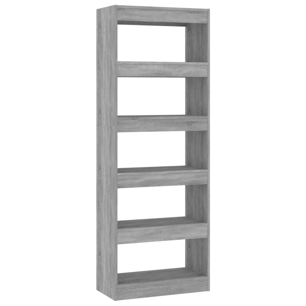 Biblioteca/Separator camera vidaXL, gri beton, 60x30x166 cm, PAL, 27.9 ...