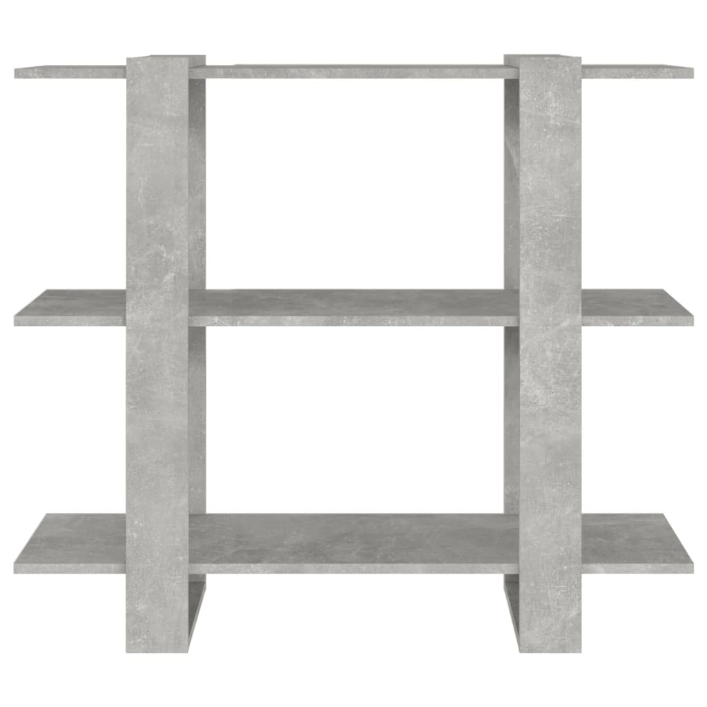 Biblioteca/Separator camera, gri beton, 100x30x87 cm - eMAG.ro