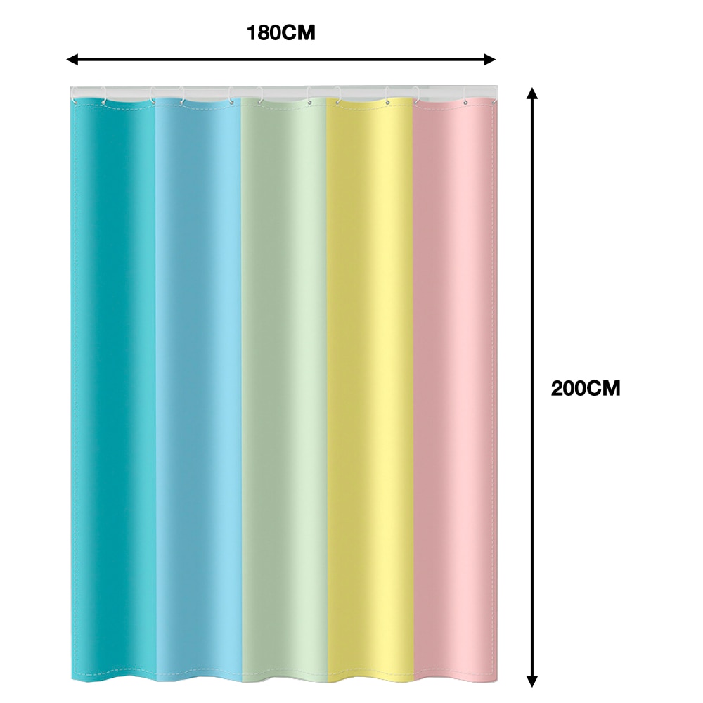 Perdea de dus anti-mucegai, SOOYE® model curcubeu colorat, 180x200 cm ...
