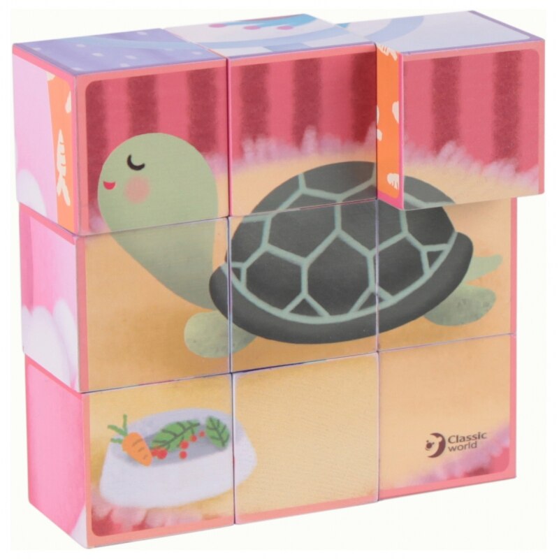 Puzzle copii, Clasic World, Animale, 9 piese, 6 imagini, Multicolor ...