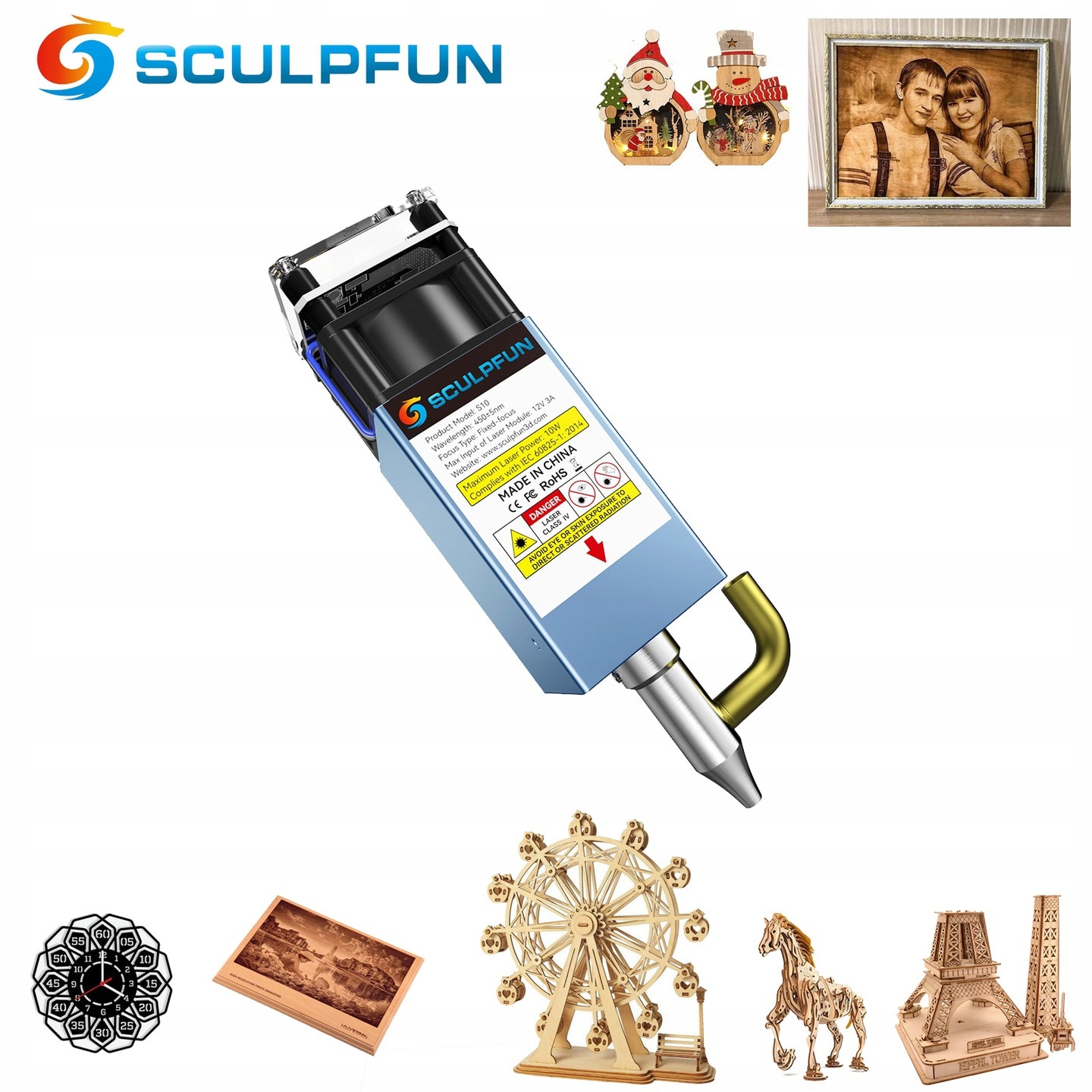 Set module laser S10, SCULPFUN, 10W, 12V, Multicolor - eMAG.ro