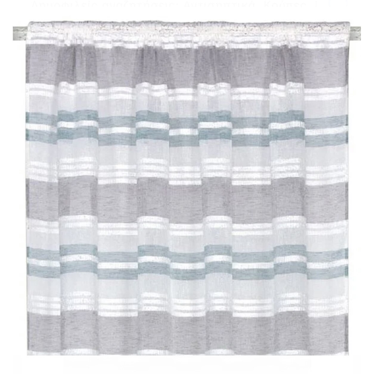Set 2 perdele cu impletitura, dungi, alb/gri, 140x260 cm - eMAG.ro