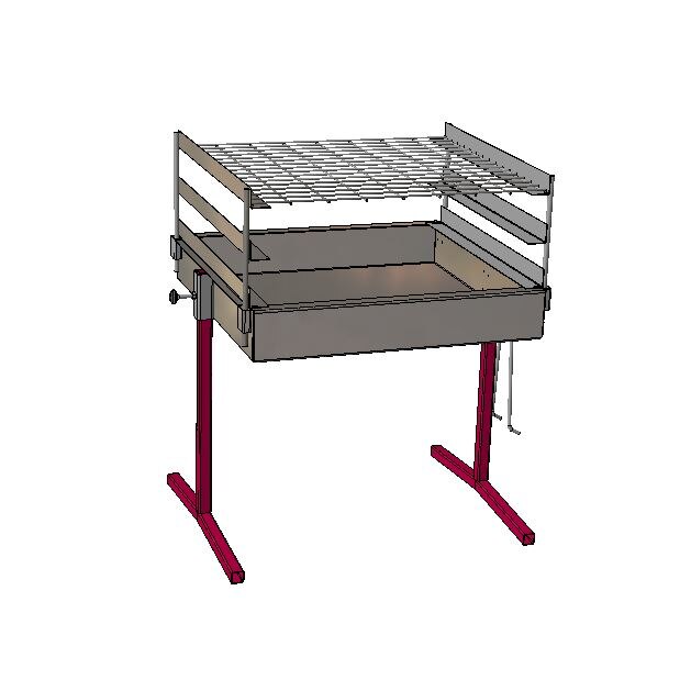 Gratar pliabil si ajustabil pentru gradina, dimensiuni 58 x 44 x 41 ...