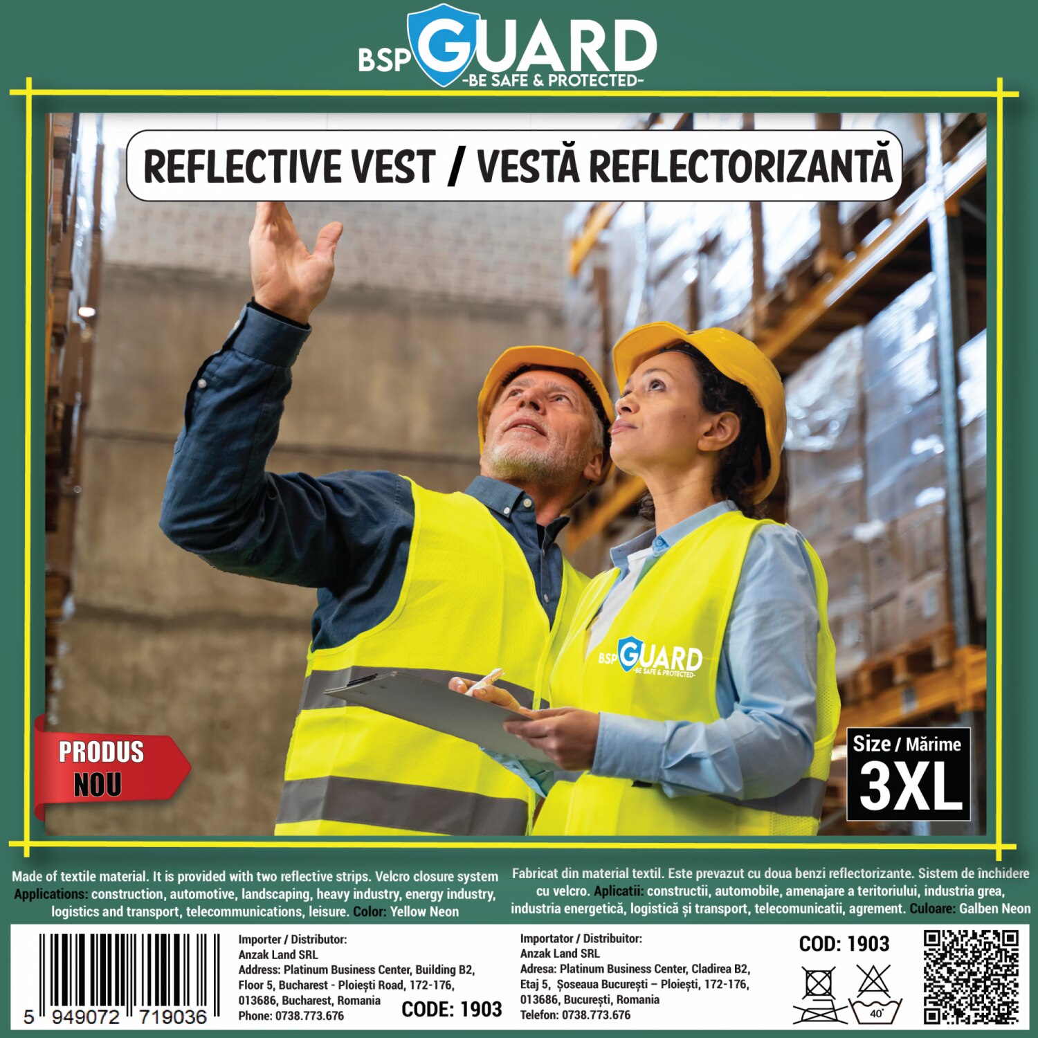 Fényvisszaverő mellény, eredeti modell, BSP Guard, 3XL - eMAG.hu