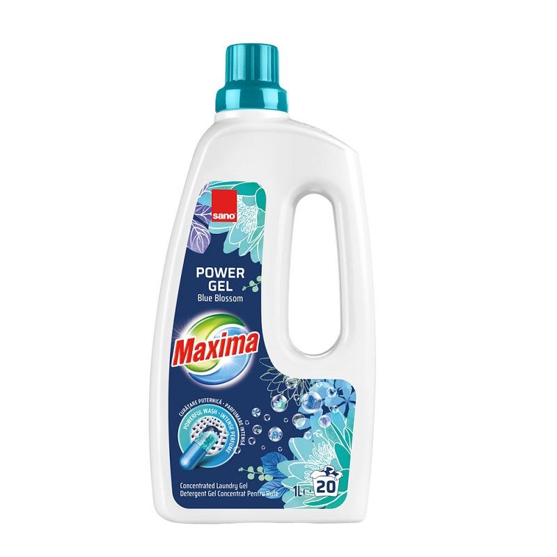 Detergent de rufe gel Sano Maxima Power Gel Blue Blossom, 1 L - eMAG.ro