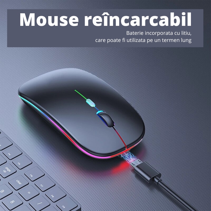 Mouse wireless fara fir ultra slim, Bolongking, Bluetooth, USB ...