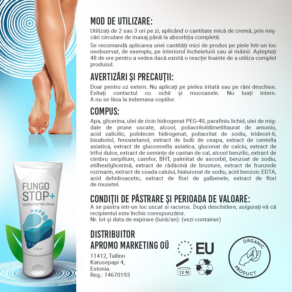 Crema pentru picioare, Millmax Fungostop, 80ml - eMAG.ro