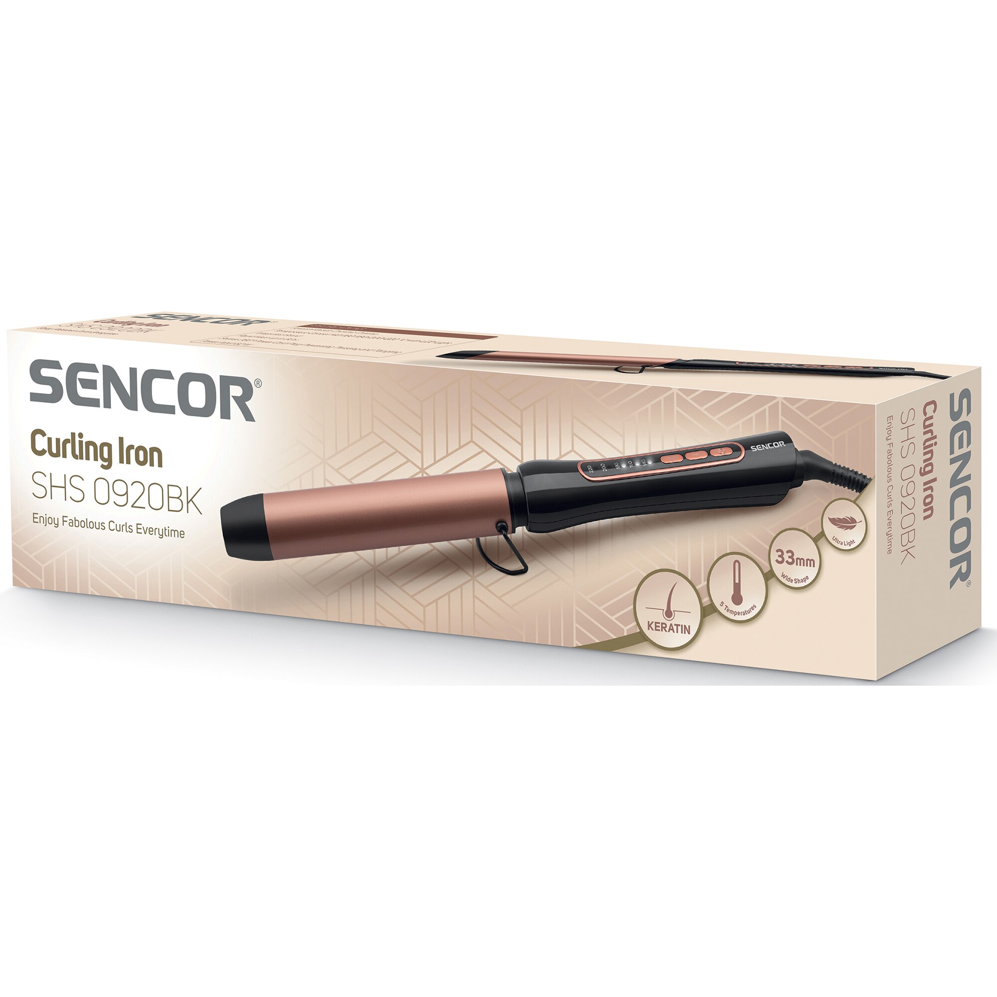 Ondulator, Sencor, 5 trepte de temperatura, 33 mm, LED, 62 W, Negru ...